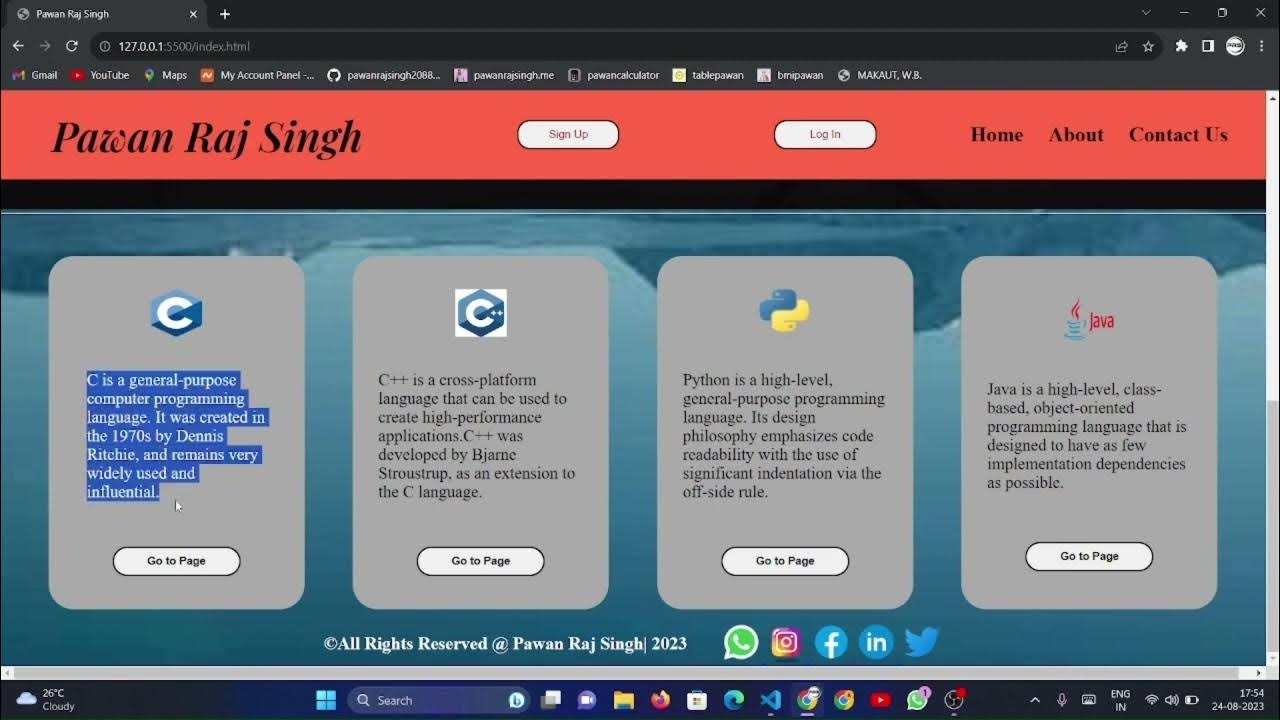 Personal Portfolio Using HTML & CSS. - YouTube
