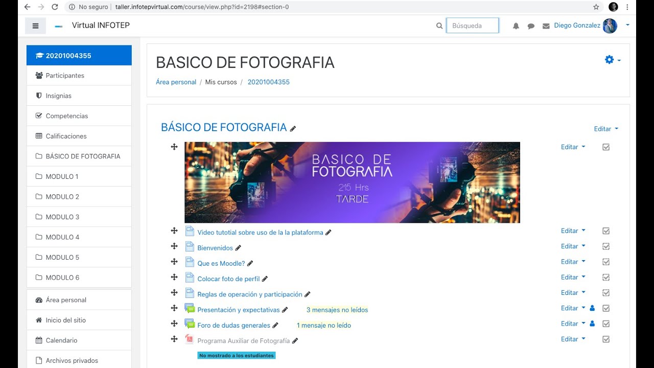 Tutorial plataforma INFOTEP VIRTUAL Curso de Fotografia Basica - YouTube