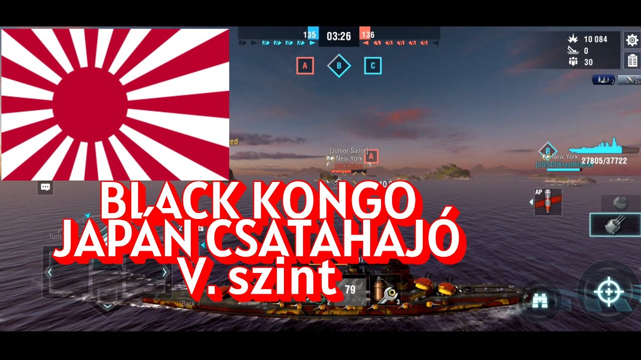 World of Warships BLITZ - BLACK KONGO csatahajó visszajátszás /warship ...