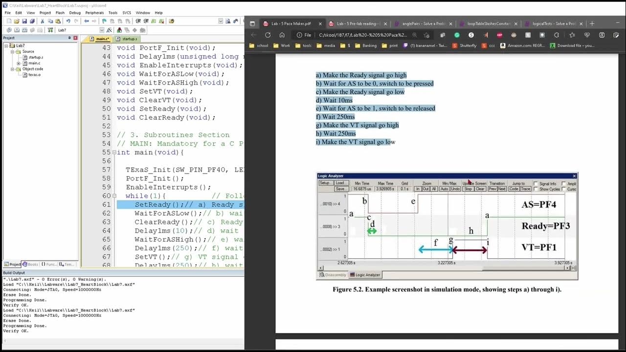 Lab7 HeartBlock on Keil uVision, TExaS Lab Grader (CPE 187. Embedded Systems Design) - YouTube