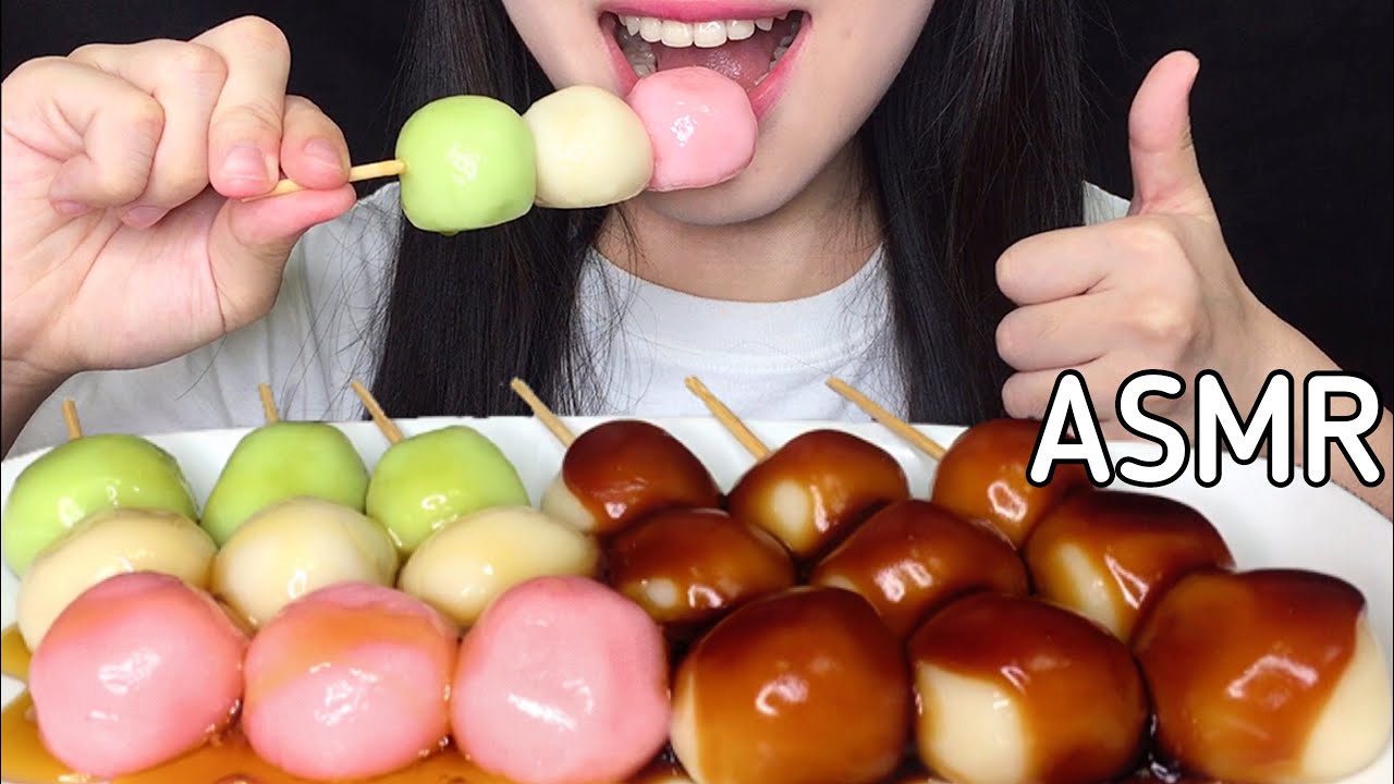 ASMR MITARASHI DANGO, HANAMI DANGO 리얼사운드 먹방 REAL SOUND MUKBANG - YouTube