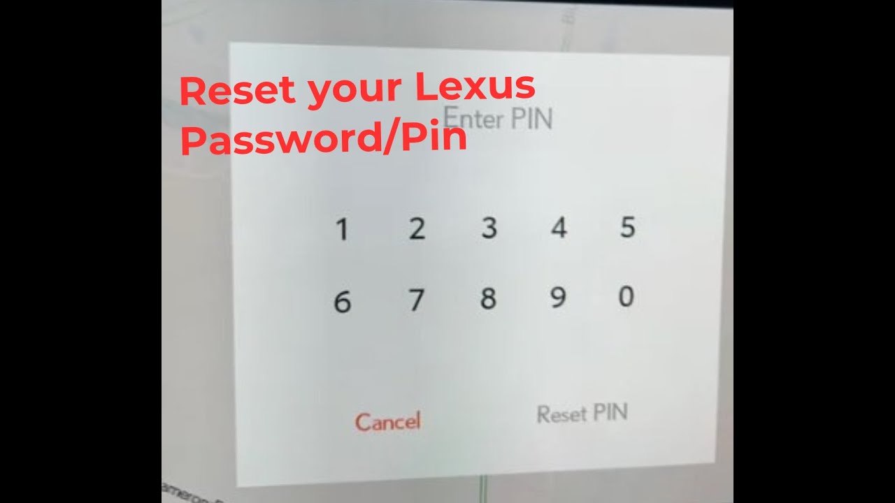how to reset Lexus interface passcode / Pin - YouTube