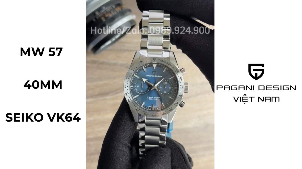 PD MW57 - 40MM - QUARTZ - MÀU XANH BLUE, DÂY KIM LOẠI - YouTube