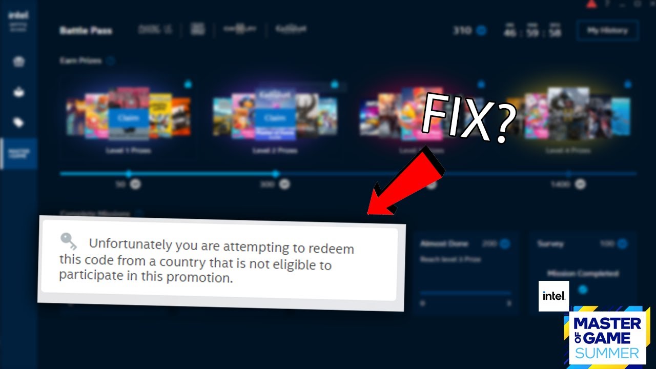 Intel Master of the Game Event : Unfortunately you are attempting to ...