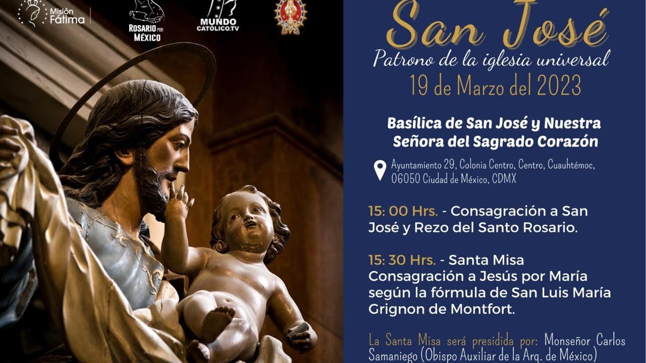 Consagración a San José y Rezo del Santo Rosario, Santa Misa . - YouTube