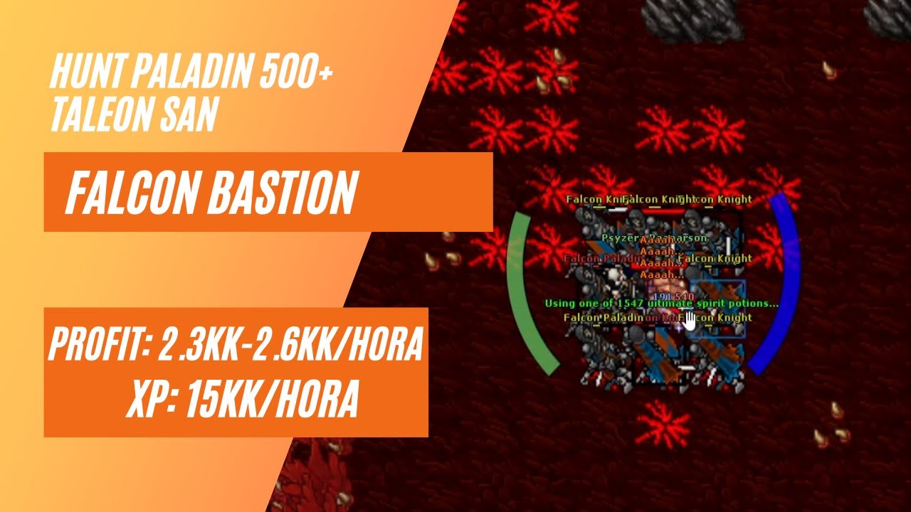 HUNT PALADIN 500+ FALCON BASTION - PROFIT: 2.3KK+/HORA - XP: 15KK/HORA ...