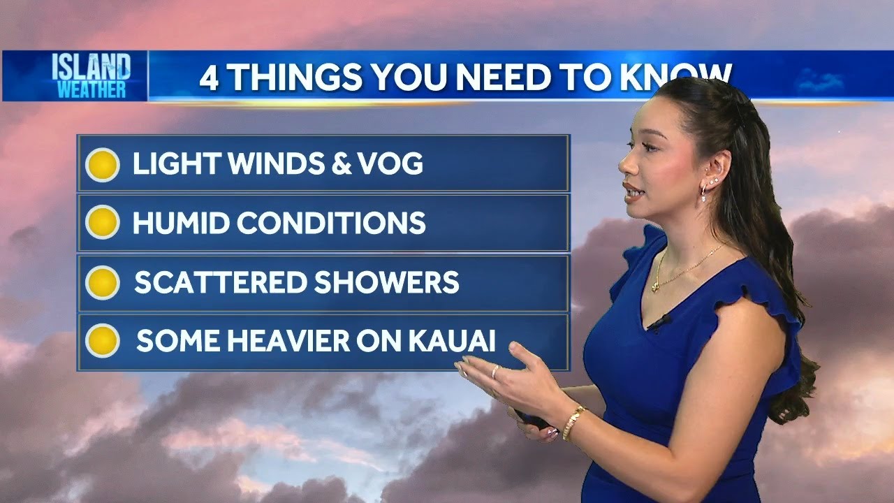 Wednesday Weather - Light winds, showers, and more vog - YouTube