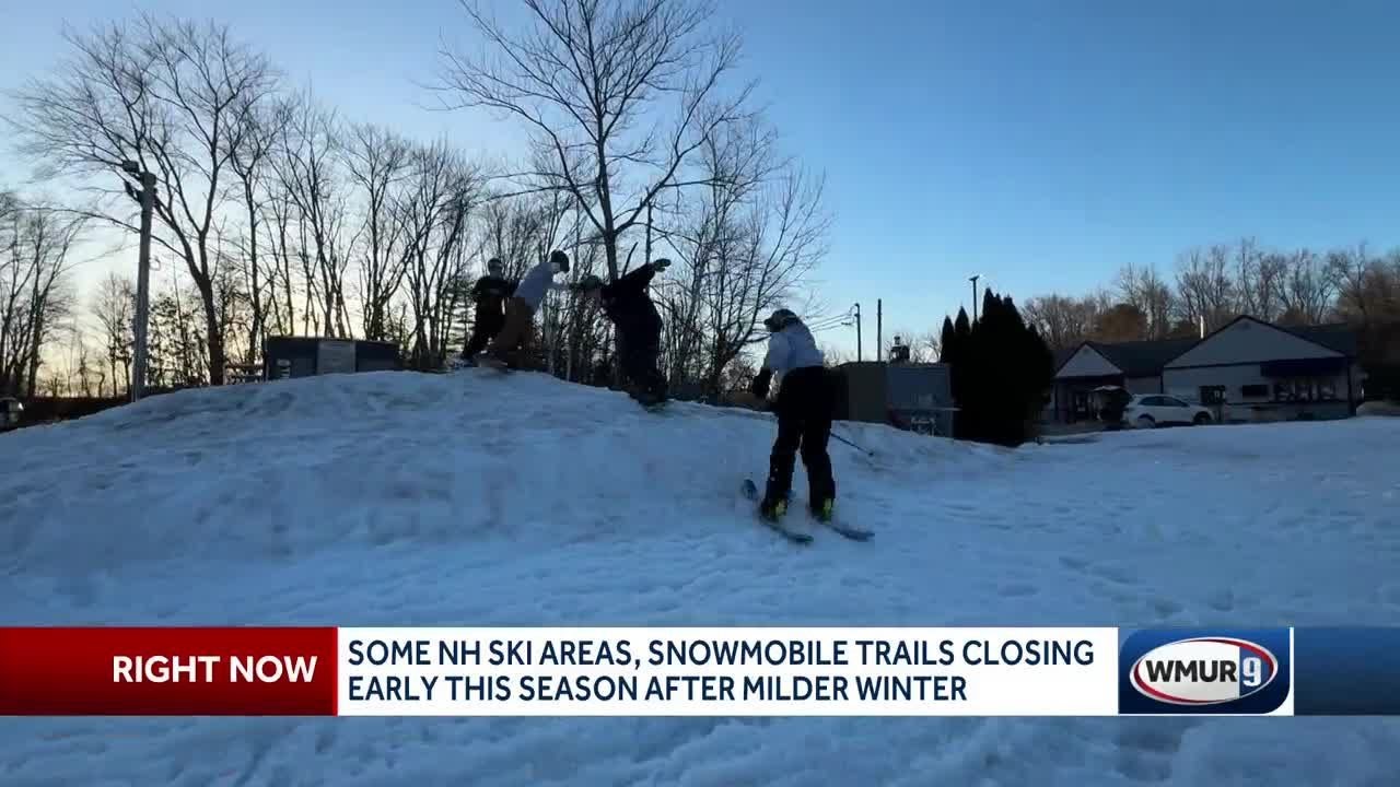 New Hampshire ski areas struggling with little snow, warm weather - YouTube