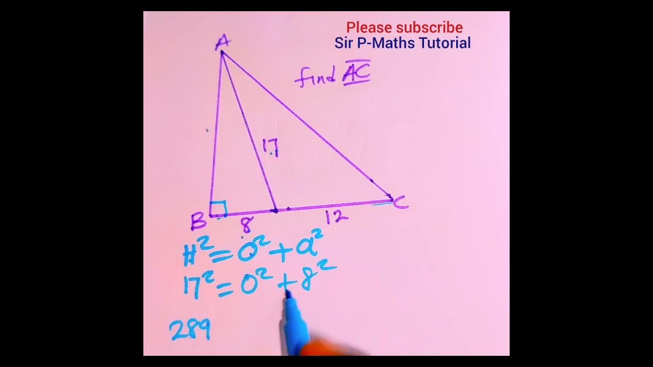 Pythagorean theorem. - Finding a missing side of right angled using Pythagoras. - YouTube