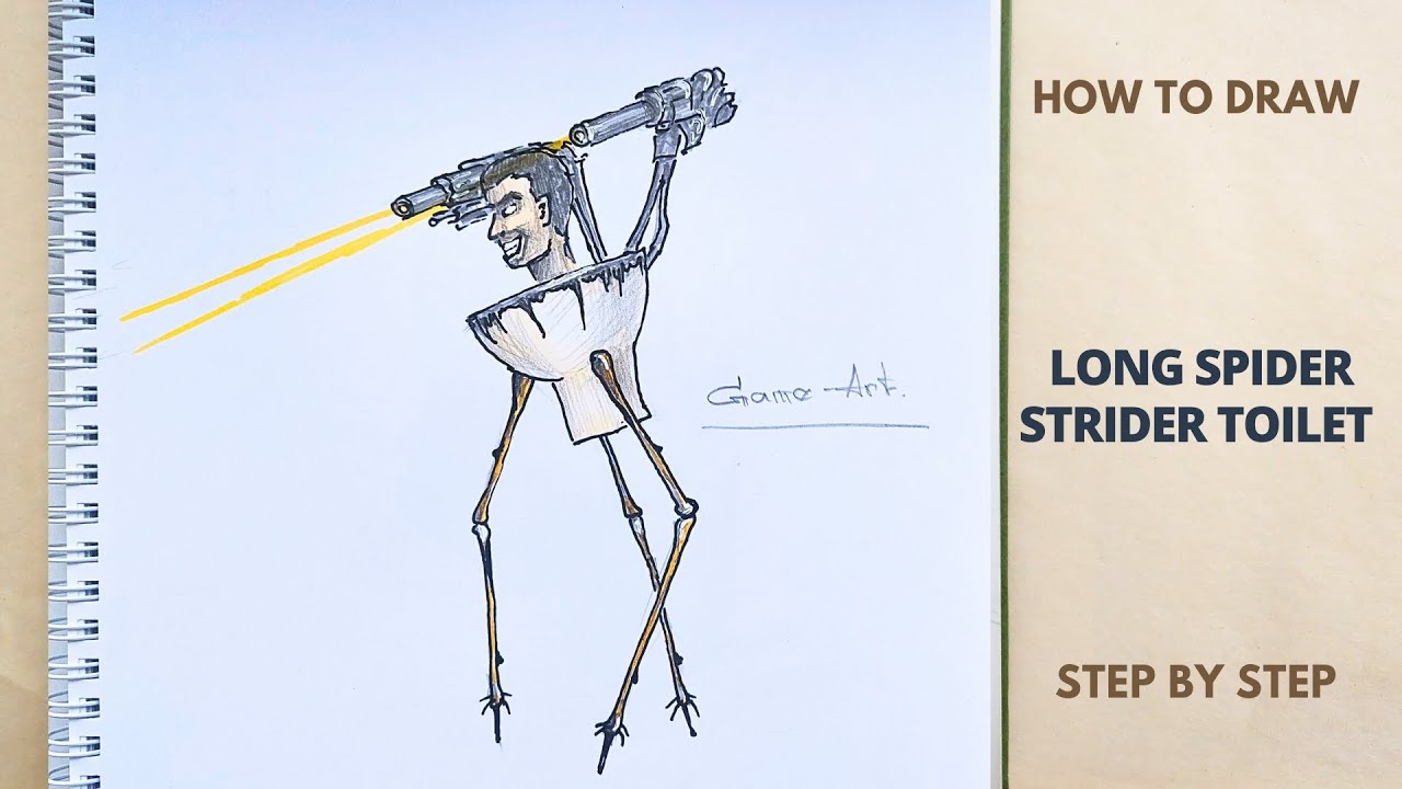 How to draw Long Spider Strider Toilet 🕷🕷🔫🔫 Skibidi Toilet 50 - YouTube