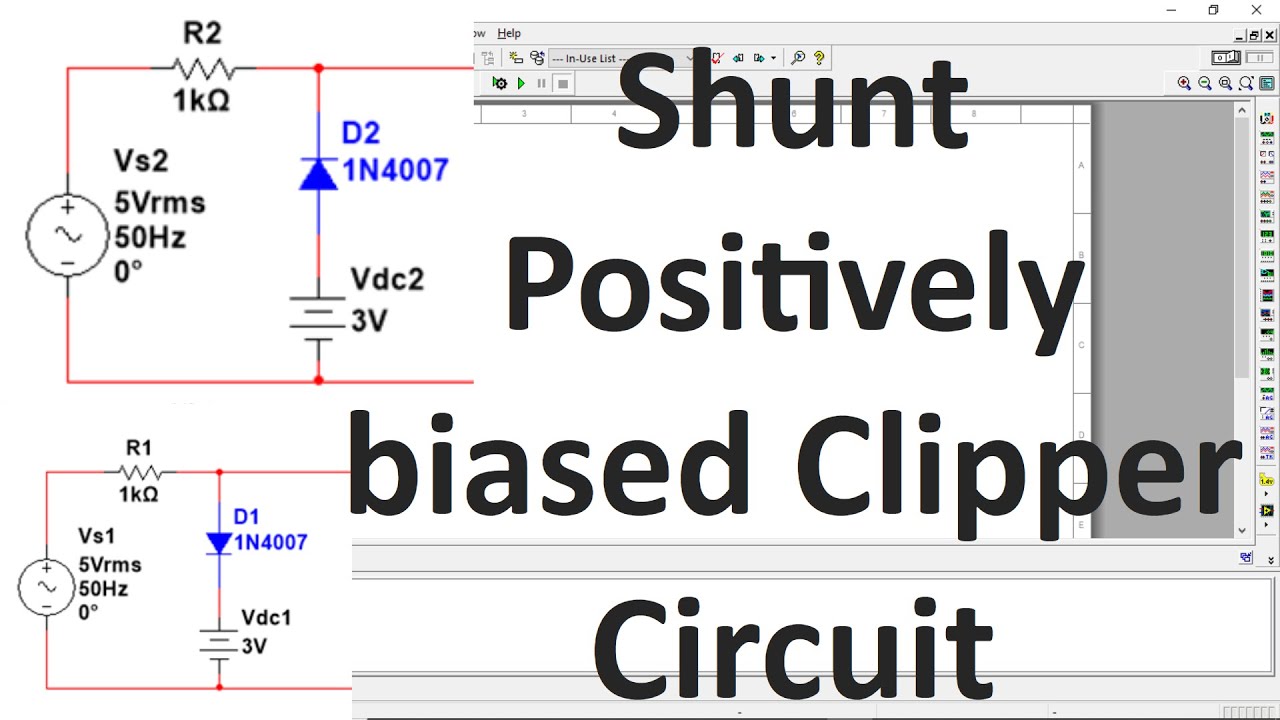 Shunt positively biased positive clipper circuits | Shunt positively ...