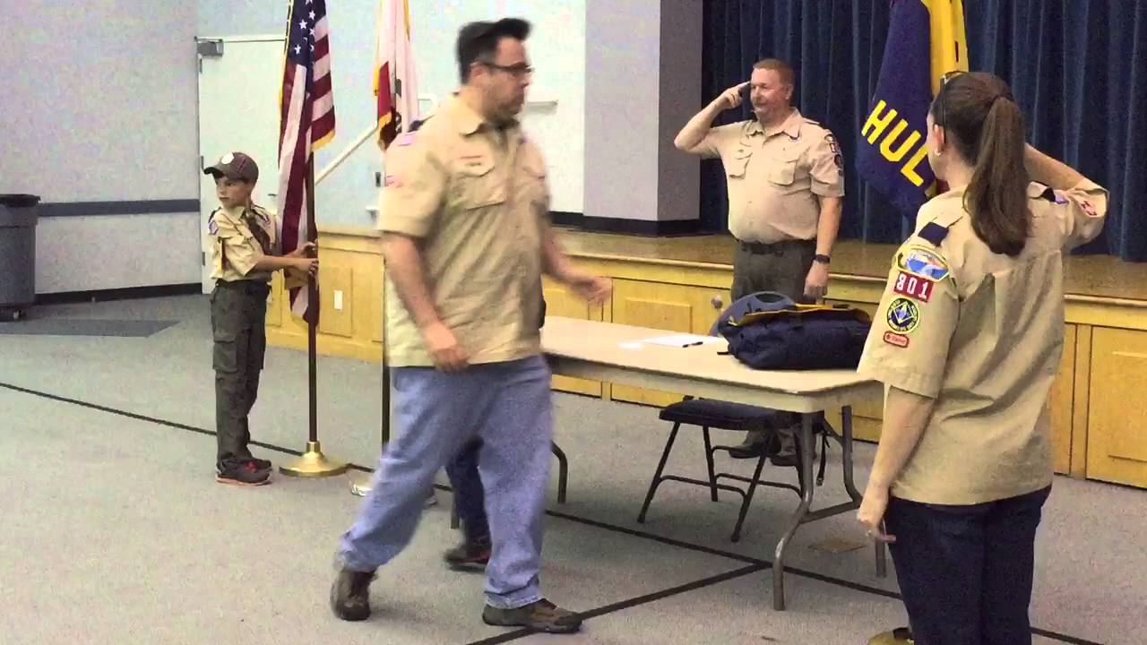 Nick on Color Guard at Cub Scouts - YouTube