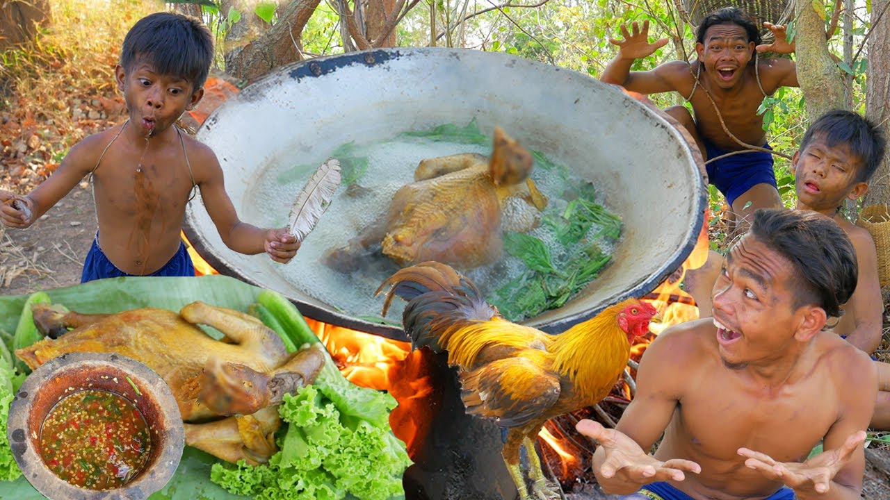 Taste This Survivalist Masterpiece - Primitive Skills Cooking Rooster ...