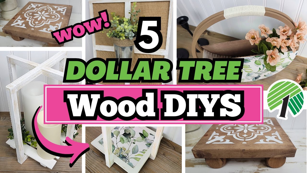 5 *AMAZING* Wood Decor Hacks | New RUSTIC DOLLAR TREE DIYS - YouTube