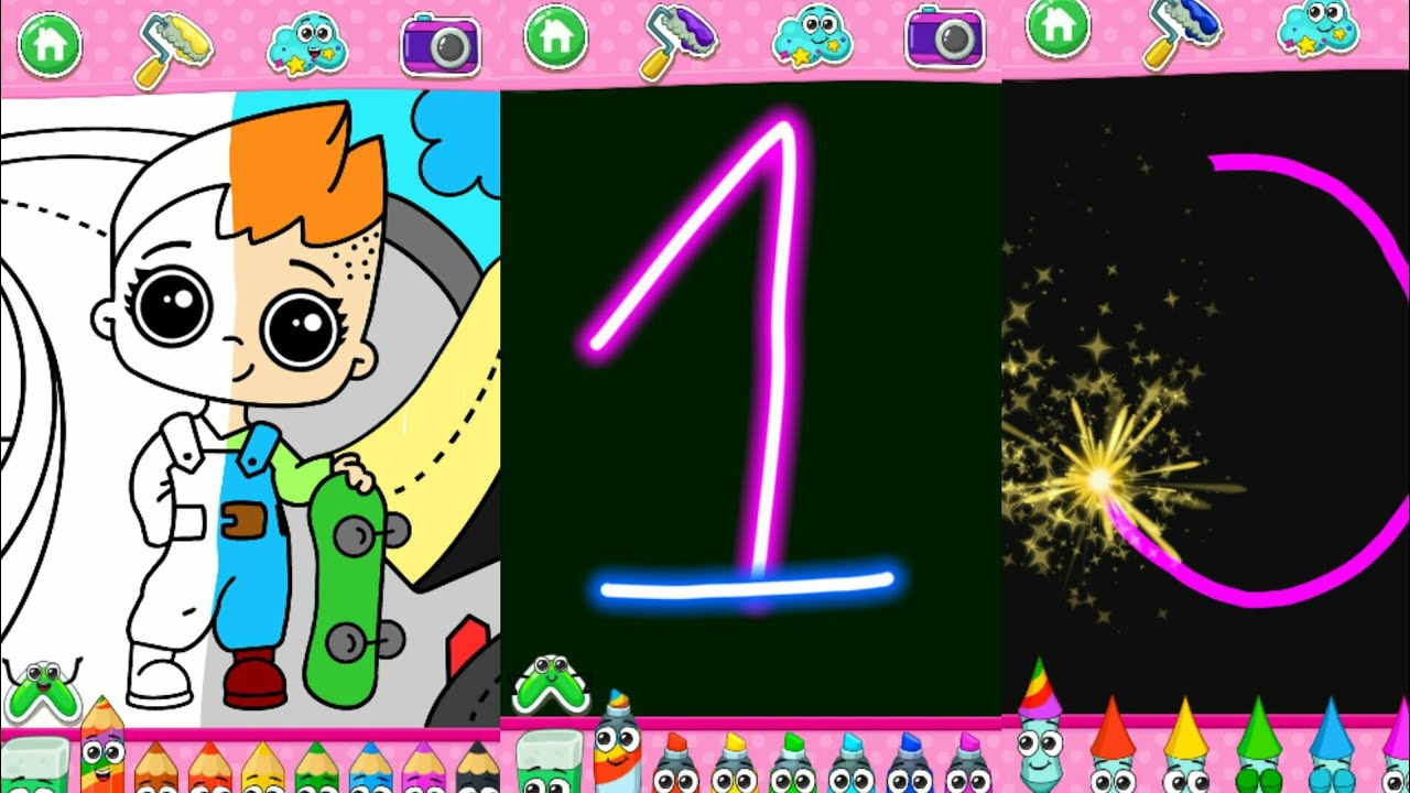 Coloring Dolls Kids Games - YouTube