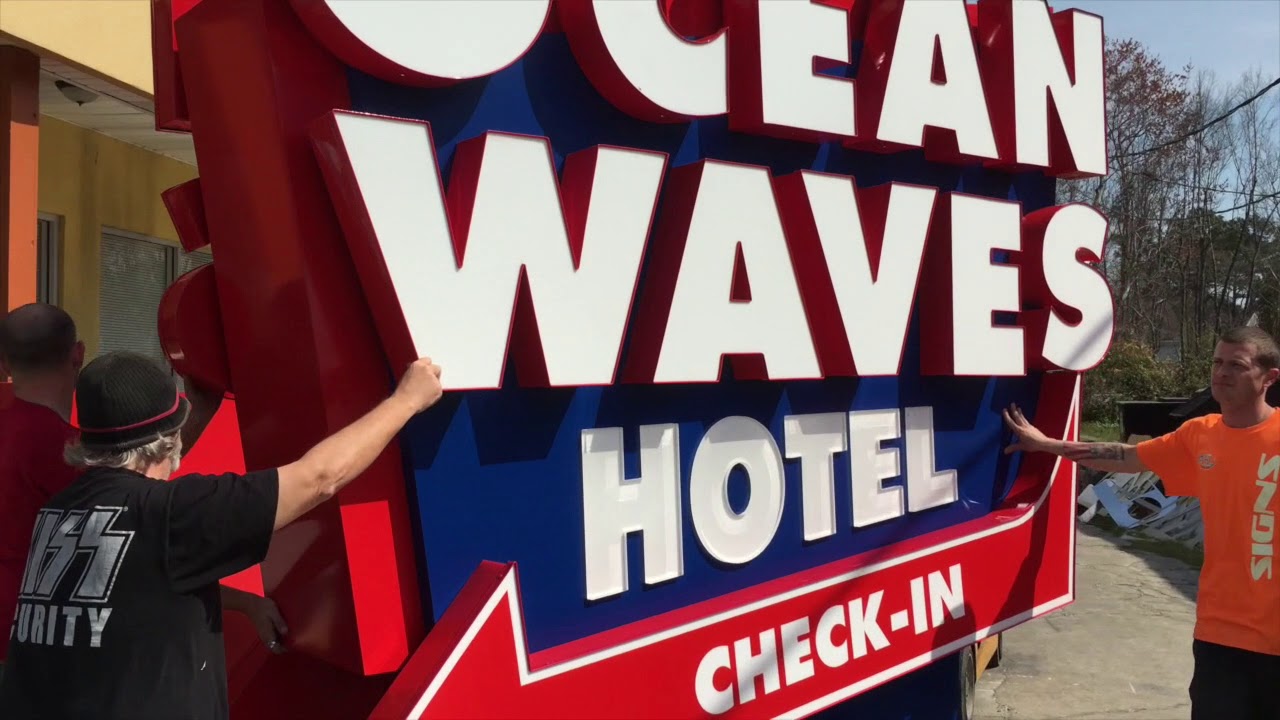 ASL Sign Services: Ocean Waves Sign roll out - YouTube