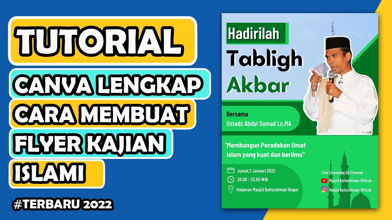 Cara Membuat Flyer/Poster Tabligh Akbar & Kajian Islami Di Canva ...