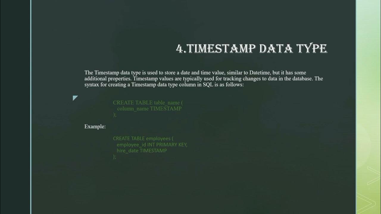 Complex Data Type in Database (Date and Time) - YouTube