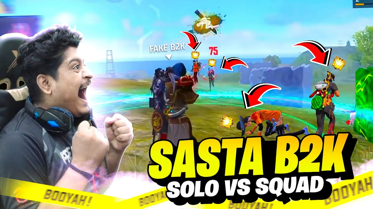 Sasta B2K Solo vs Squad Moments | Garena Free Fire - YouTube