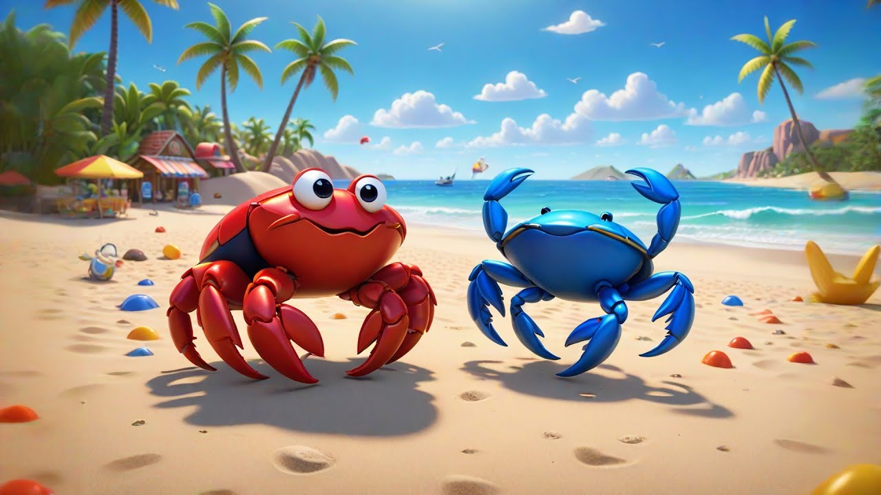 Three Colorful Crabs Snap and Spin | Ocean Song for | Fun Counting ...