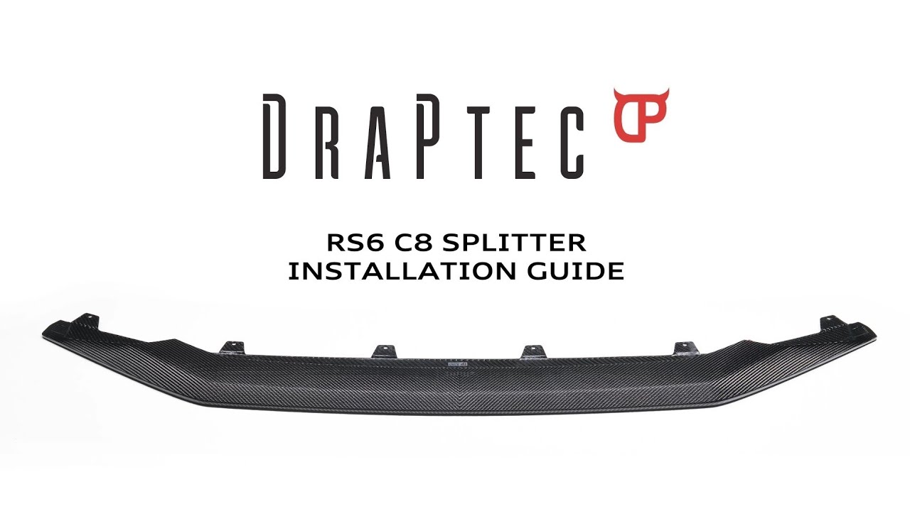 Draptec RS6/RS7 C8 carbon fiber splitter installation guide. - YouTube