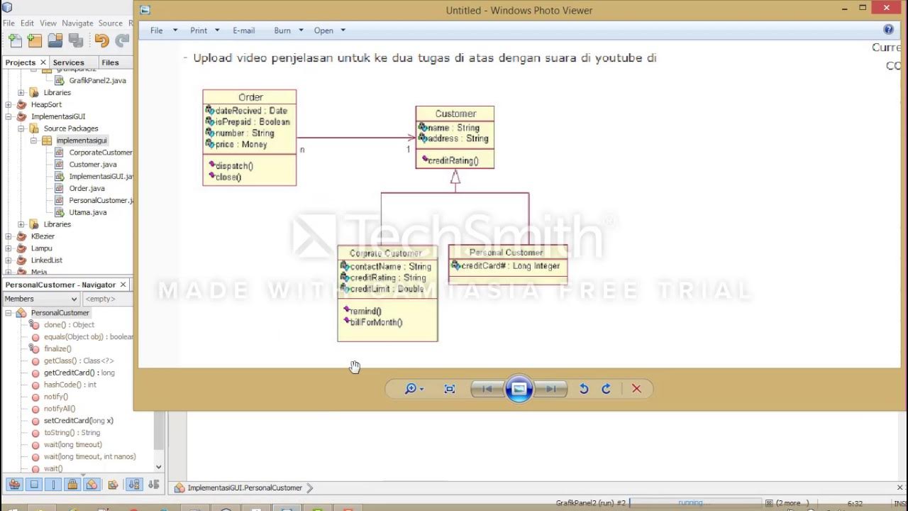 implementasi class diagram dan pembuatan GUI - YouTube