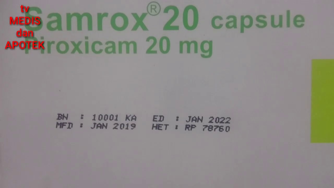 SAMROX 20 piroxicam 20 - YouTube