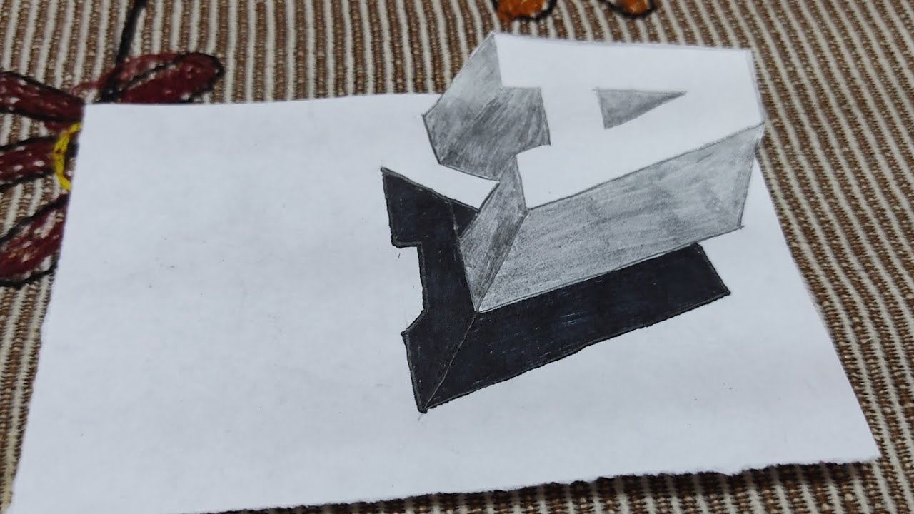 How to drawing 3D Latter A - YouTube