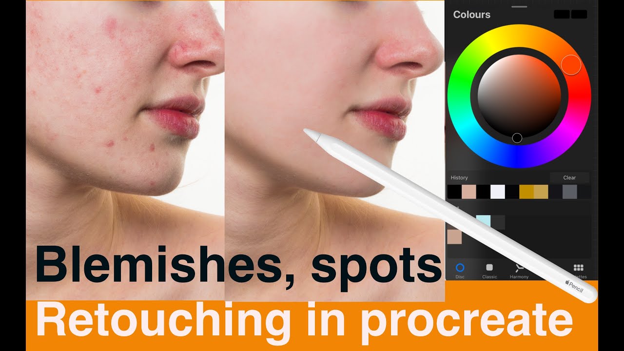 Procreate blemish removing / picture editing CLONE TOOL / Cool things you didn't know you can do ...