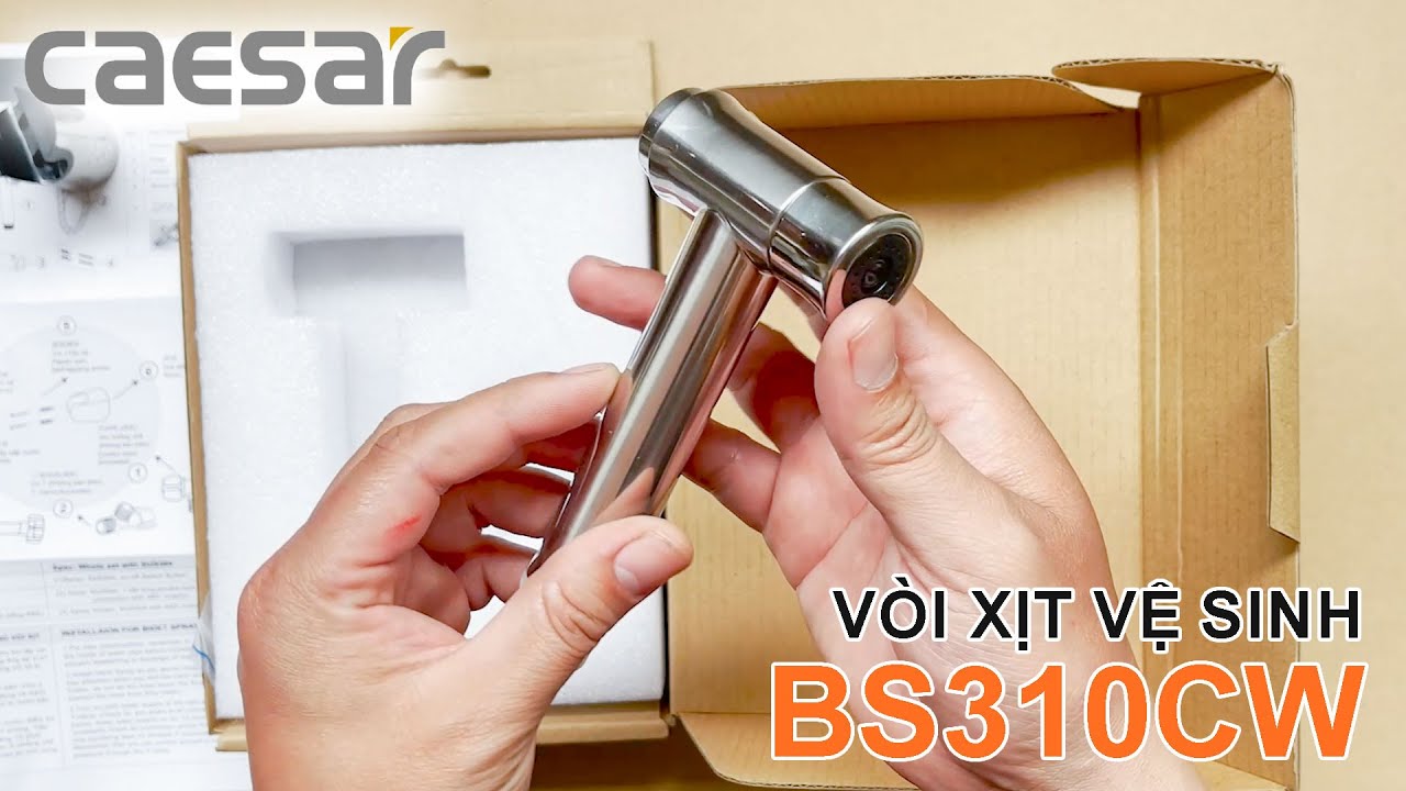 CAESAR BS310CW - Mở hộp Vòi xịt vệ sinh inox 304 - VUATHIETBI.COM - YouTube