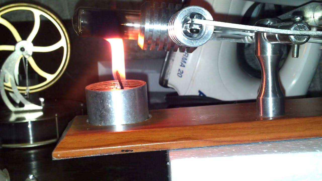 Gamma Stirling Engine working - YouTube
