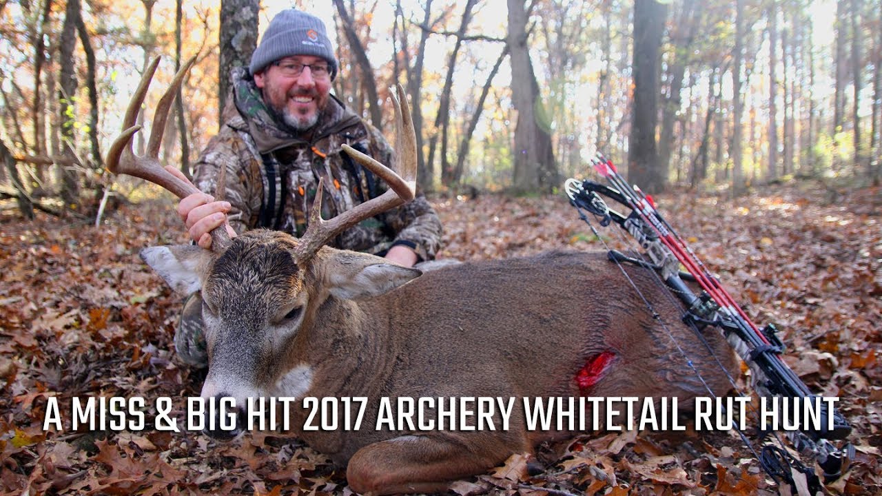 A Miss and BIG HIT Archery Whitetail Rut Hunt - YouTube