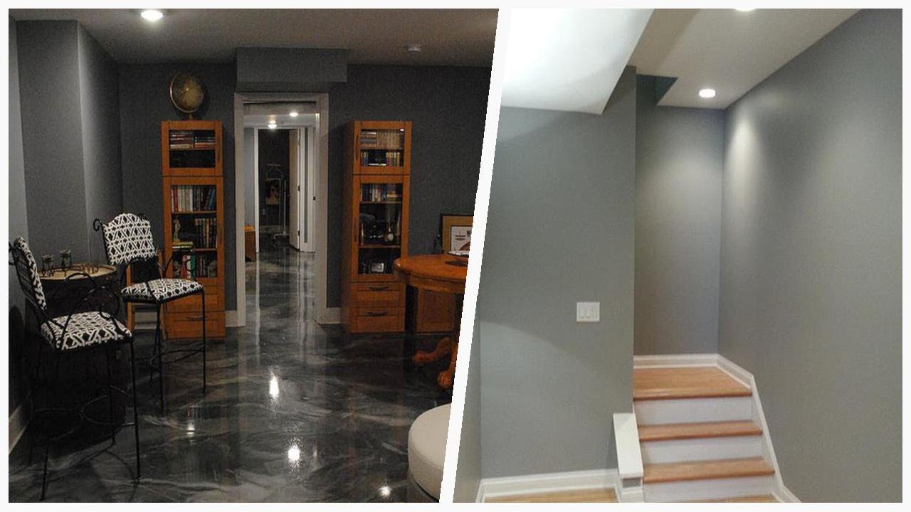 75 Modern Basement With Blue Walls Design Ideas You'll Love ⭐ - YouTube