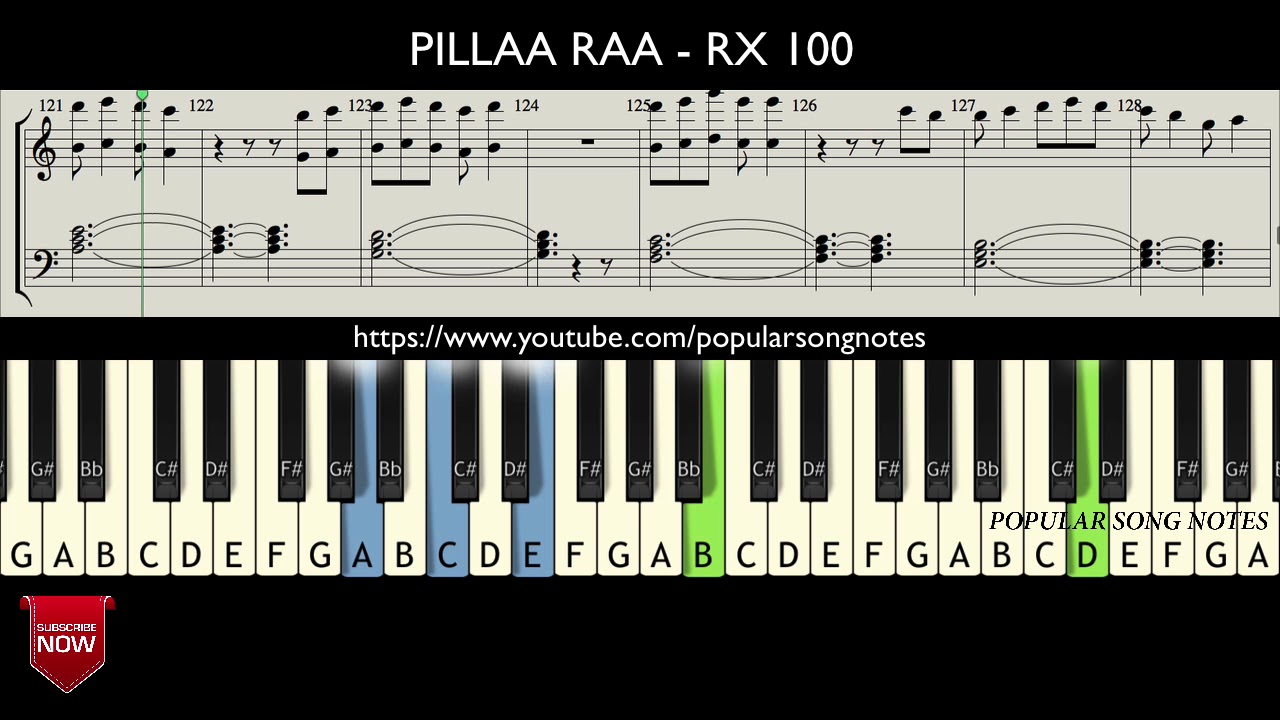 PILLAA RAA - RX 100 ( HOW TO PLAY ) SONG NOTES - YouTube