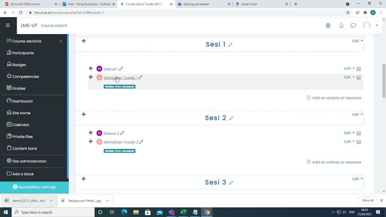 Cara penggunaan https://lms.ut.ac.id/ untuk Tutor Universitas Terbuka ...