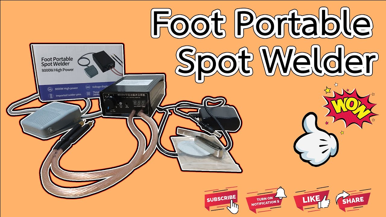 รีวิว !!! แกะกล่อง และทดลองใช้งาน Foot Portable Spot Welder 8000 Watt ...