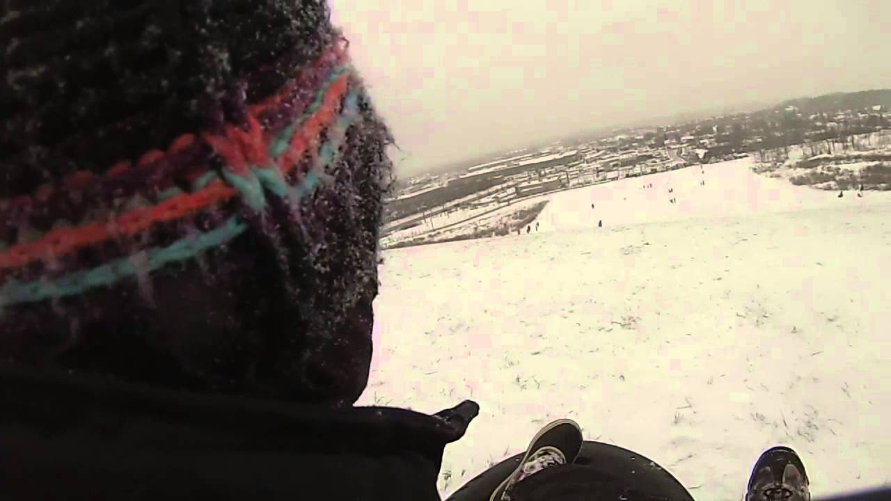 Sled'n at Mt. Trashmore... Kitchener Ontario - YouTube