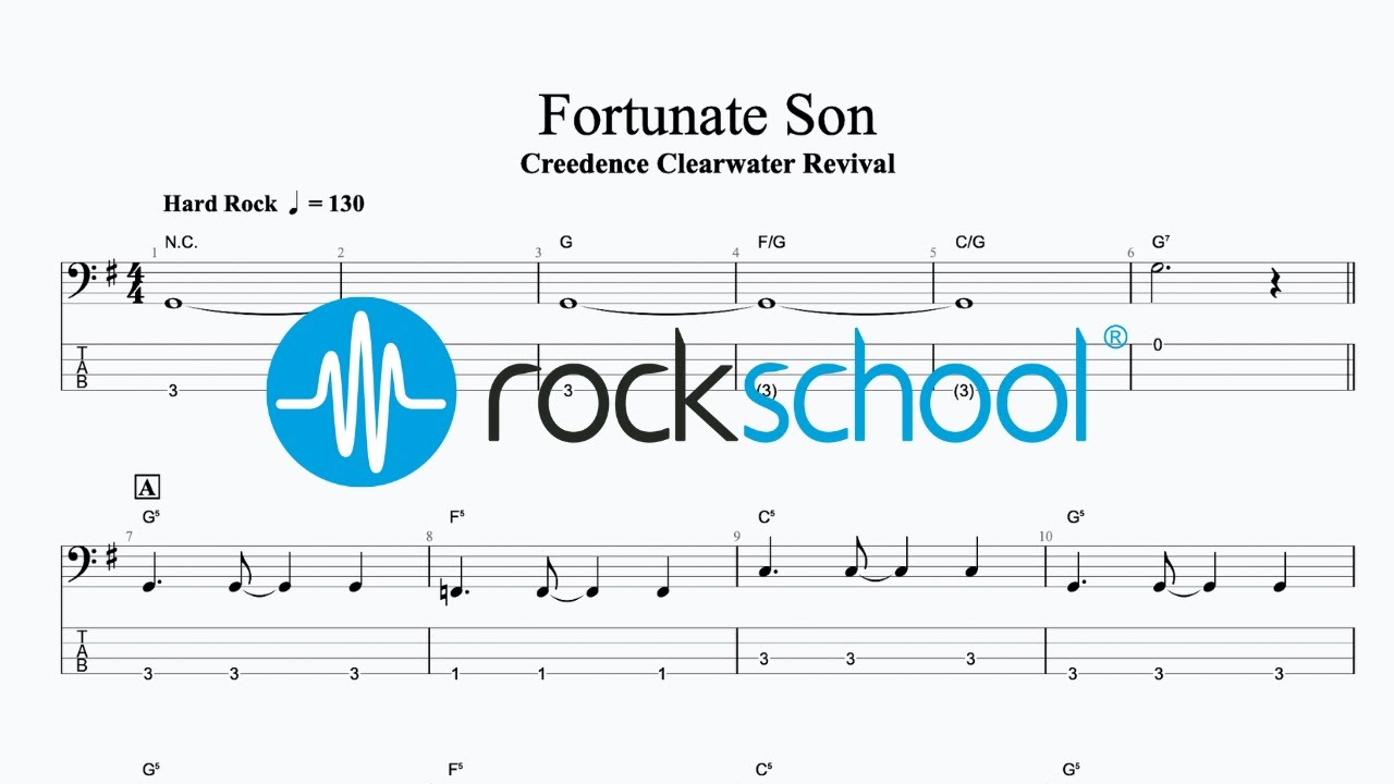 Fortunate Son - Creedence Clearwater Revival, Rockschool 2024 Bass ...
