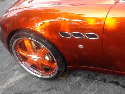 TOBY'S CUSTOMS " CANDY ORANGE MASERATI ON 22" ASANTI - YouTube