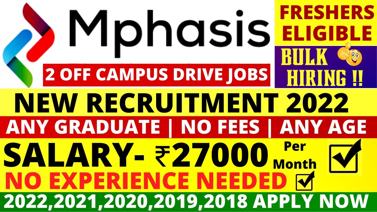 🔴Mphasis off campus drive 2022 |2021 |2020 batch | job for freshers ...