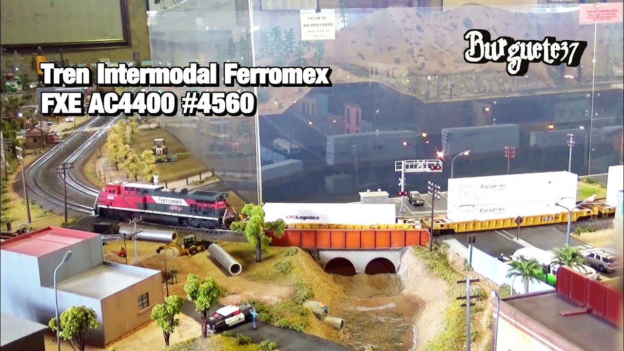 🚂 Tren Intermodal Ferromex Escala HO | AC4400 con contendedores de 53 pies - YouTube