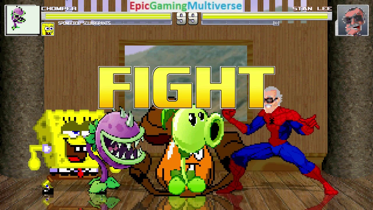 Plants VS Zombies Characters And SpongeBob SquarePants VS Stan Lee In A ...