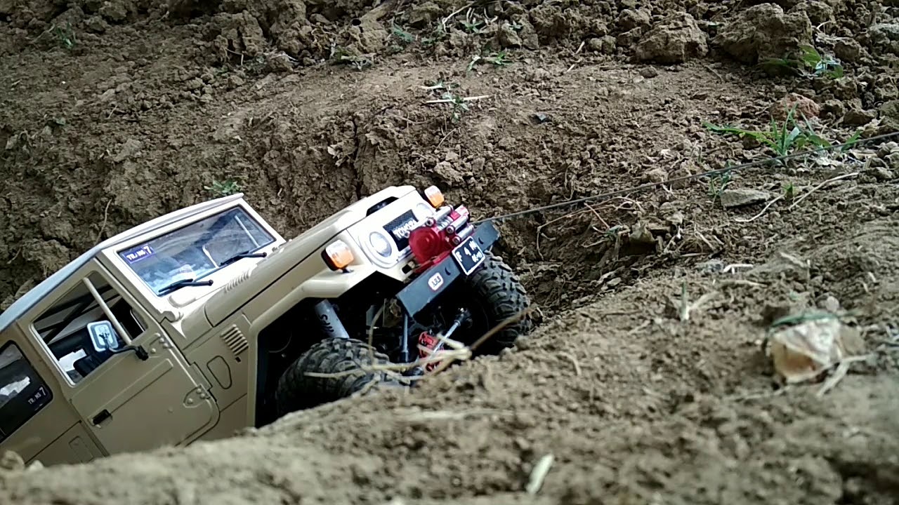 wpl c34 fj40 first test winch - YouTube
