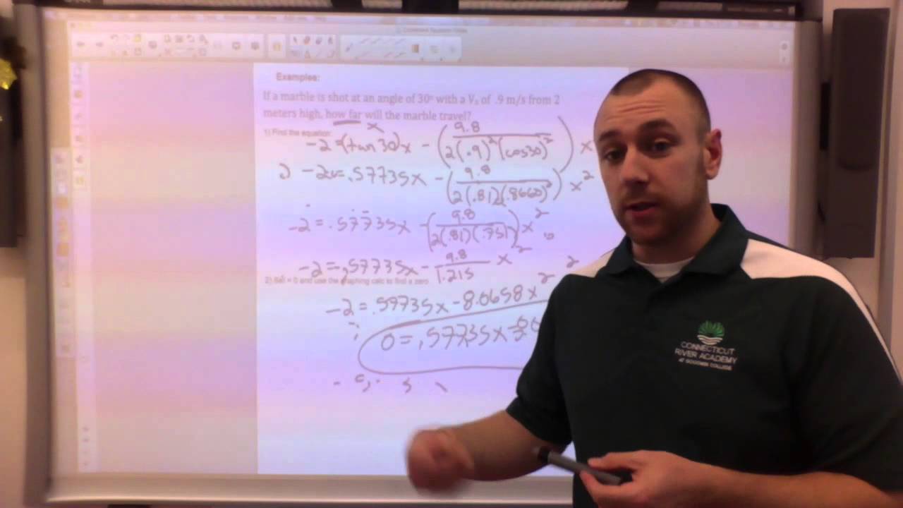 Projectile Motion Equations with Trig - YouTube