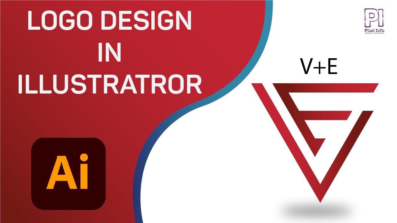 VE Logo Design in Adobe illustrator | Logo Design Series | Pixel Info ...