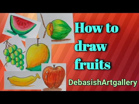 How to draw Fruits/Drawing For Beginners - YouTube