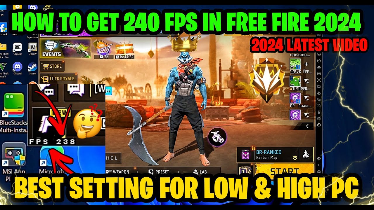 HOW TO ENABLE HIGH FPS😍IN FREE FIRE 2024 PC BLUESTACKS | MSI | HOW TO ...
