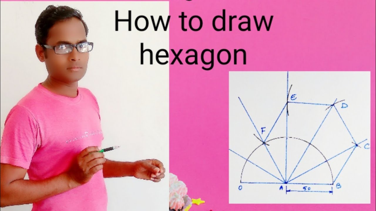 Draw hexagon semi circle method - YouTube