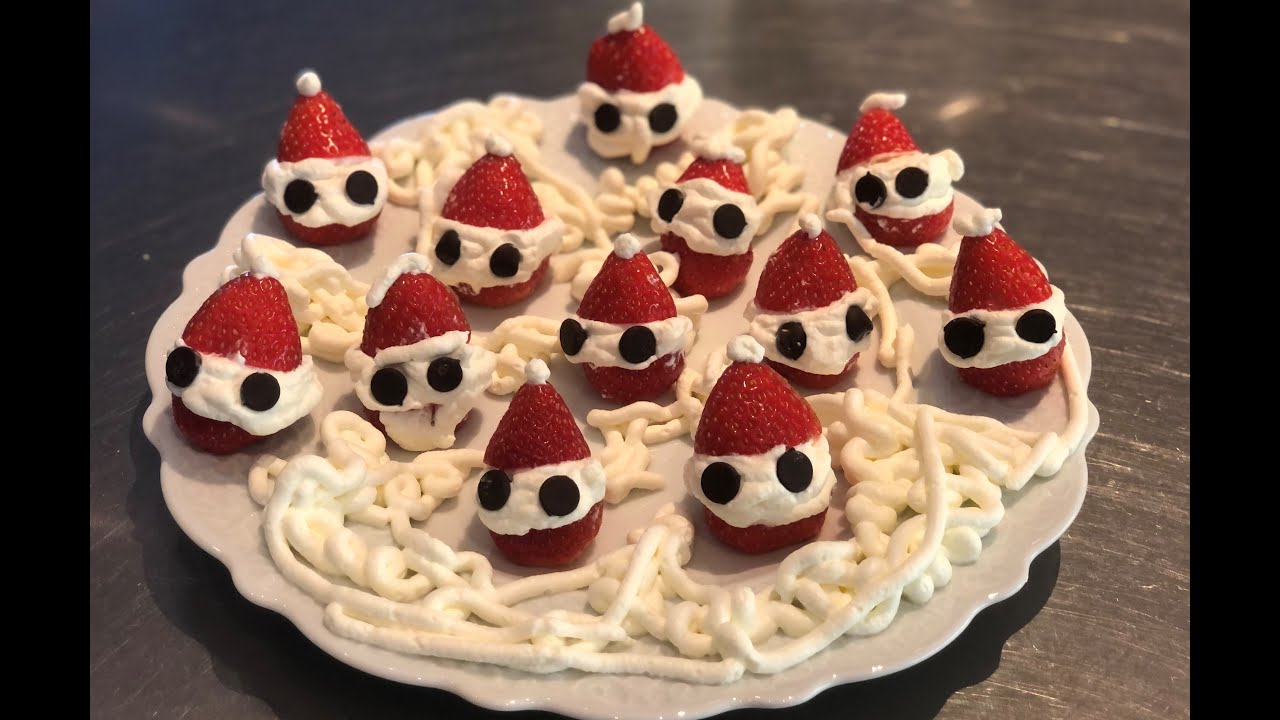 Strawberry Santa for Christmas Dessert - YouTube