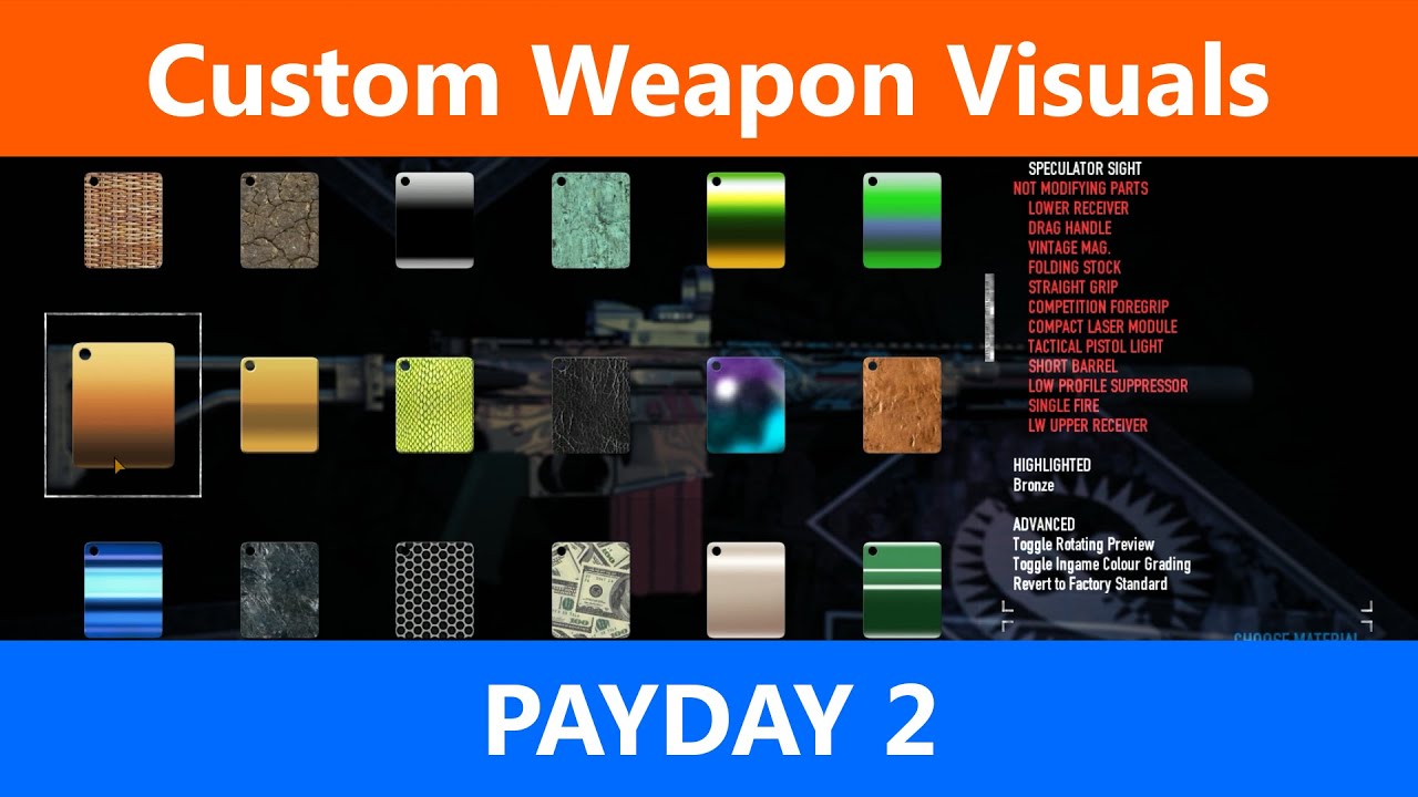 Visually Customised Weapons - PAYDAY 2 (Goonmod) - YouTube